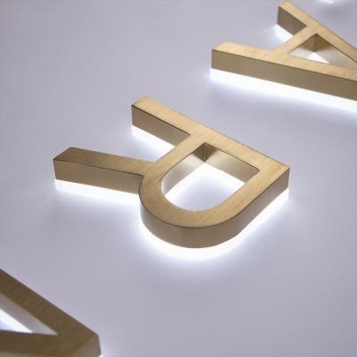 China Verlichte achterkant verlicht metaal led brief lichten teken acryl roestvrij staal lichtgevend karakter voor het display Te koop