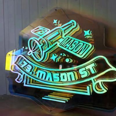 Cina Colori personalizzabili 3D LED effetto infinito Specchio luce Neon segno con materiale di vetro in vendita