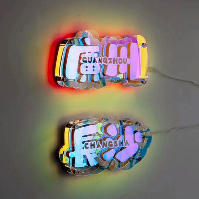 Cina Colori personalizzabili 3D LED effetto infinito Specchio luce Neon segno con materiale di vetro in vendita
