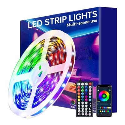 Cina 5m/10m LED Kit Musica Sincronizzazione Controllo Voce Google Home Alexa Tuya 5050 RGB LED Strip Lights in vendita