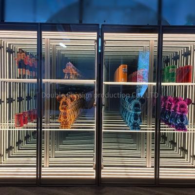 China Caixa de visualização de espelho de abismo montado na parede durável para jóias cosméticos sapatos bolsas bolas à venda