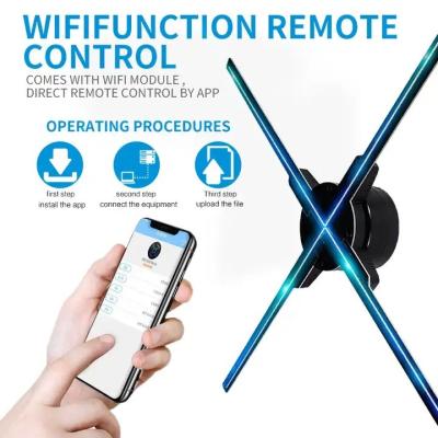 Cina Proiettore olografico a LED per ventilatore 3D Wi-Fi interno con tensione di ingresso 100-240W/AC 50/60HZ in vendita