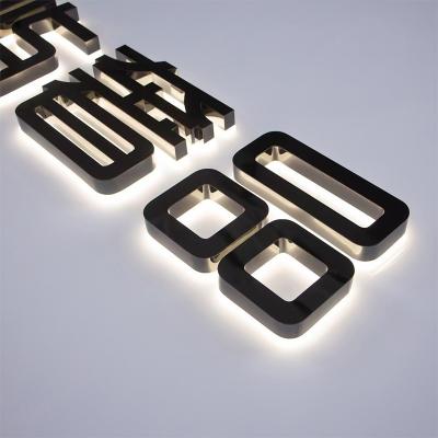 China Straat Advertentiebord LED Letters Alphabet met roestvrijstalen strepen en verlichting Te koop