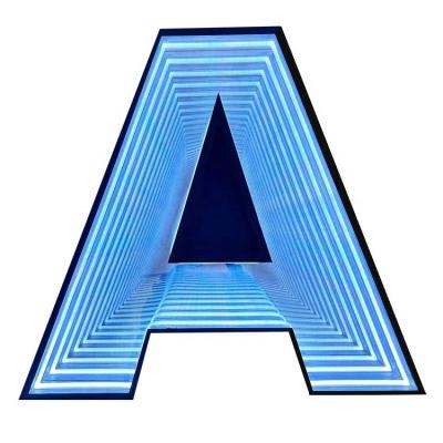 中国 3D インフィニティ ミラー LED レター アクリル式ハウス番号の広告ライト 販売のため
