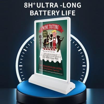 中国 A4/A5 再充電可能なアクリル LED テーブルメニュー ディスプレイホルダー 8000K 色温 販売のため