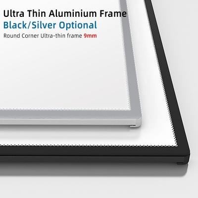Cina Casella luminosa a LED a cornice magnetica sottile per poster cinematografici per pubblicità interna A1 A2 A3 A4 A5 in vendita