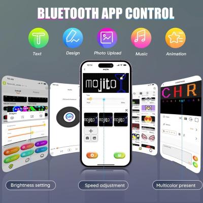 中国 アニメーションプログラム可能なタクシーシグネージのためのBluetoothアプリ制御柔軟なLEDディスプレイ 販売のため