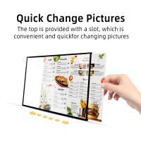 China Rectangle Aluminum Frame Open Ultra Thin Light Box for LED Menu Board Display Panel for sale