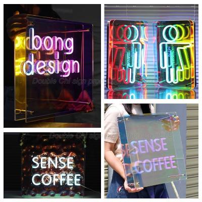 China 2024 Hot Products Customized Neon Signs Infinity Mirror Letters Abyss Mirror Sign for sale