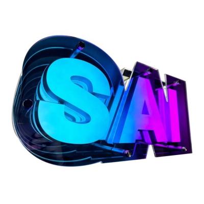 Cina Innovazioni Disegni personalizzati per lettere acriliche 3D colorate in segnaletica a specchio infinito in vendita