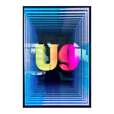 Cina Segno 3D Infinity Mirror Mini RGB Acrilico Neon Sign LED Lettere Light Box Sign in vendita