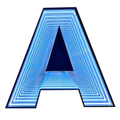 Cina Acrilico Custom 3D LED Track Channel Letters Neon Mirror Infinity LED Sign Lighting in vendita