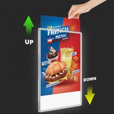 China 9 mm dikke aluminium frame ultra slim lichtdoos voor fastfood reclameposters Te koop