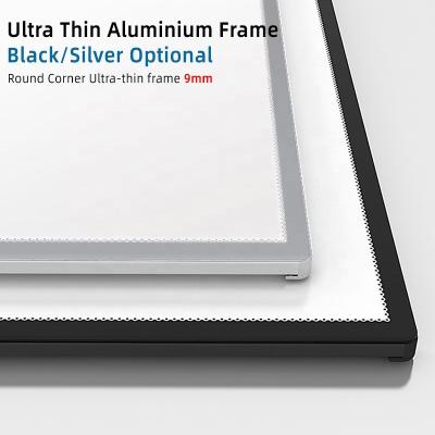 China 9 mm dikke aluminium frame ultra slim lichtdoos voor fastfood reclameposters Te koop