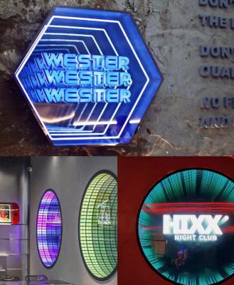 Cina Delicato segnale a specchio a LED personalizzato con ologramma 3D e 300000 ore di vita in vendita