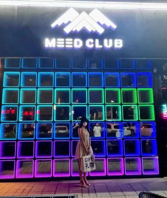 Cina Luce di segnale al neon in acciaio inossidabile personalizzata con strisce a LED Proiettore 3D a specchio infinito in vendita