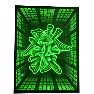 中国 カスタマイズされたステンレス・スティール インフィニティ・グロー 多層効果鏡 LED 3D ネオンサイン 販売のため
