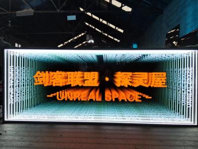 Cina Segno di neon 3D a specchio in acciaio inossidabile in vendita