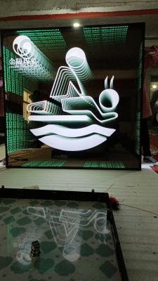 Cina Segno di neon 3D a specchio in acciaio inossidabile in vendita