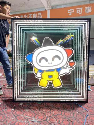 Cina Segno di neon 3D a specchio in acciaio inossidabile in vendita