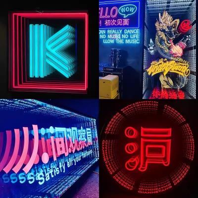 Cina Mini LED e luci al neon specchietto infinito lettere di luce acrilica con fissaggio a bullone a vite in vendita