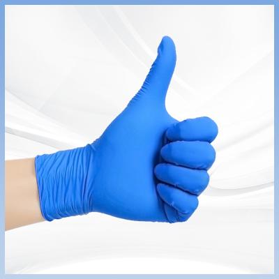 Cina Guanti protettivi di sicurezza del nitrile dei blu navy per i materiali pericolosi e lo spreco in vendita