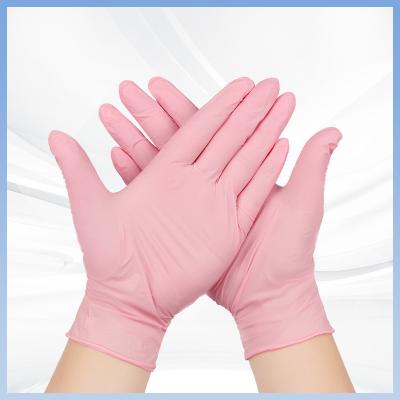 Cina Guanti dentari rosa di sicurezza del nitrile di trasformazione dei prodotti alimentari dei guanti dell'esame in vendita