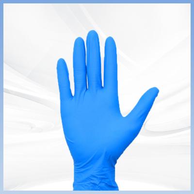 China Powder Free Blue Nitrile Gloves Anti Static Abrasion Resistant for sale
