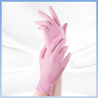 Cina Guanti sterili della mano del nitrile sintetico rosa nelle visite odontoiatriche orali in vendita