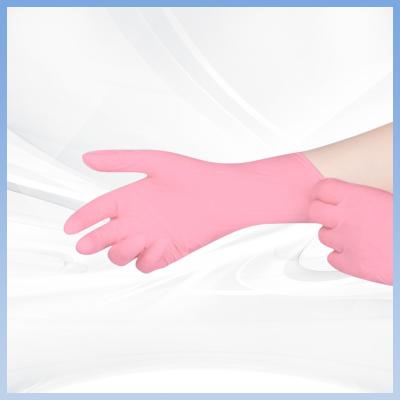 Cina Scatola rosa eliminabile dei guanti 100pcs/di sicurezza del laboratorio del nitrile riciclabile in vendita