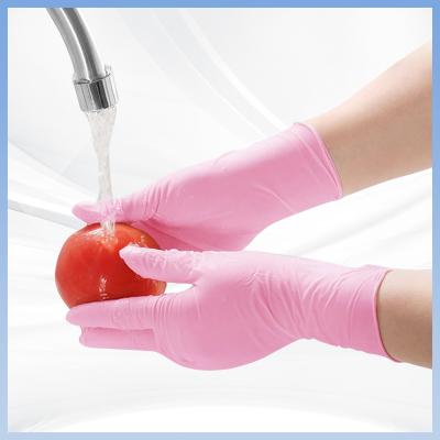 Cina Guanti eliminabili rosa ergonomici del commestibile di Oilproof dei guanti del PVC in vendita