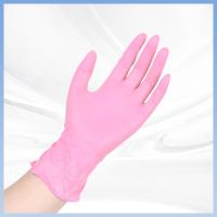 China Disposable PVC Gloves Pink Chemical Resistant Waterproof S M L XL 100pcs Box for sale