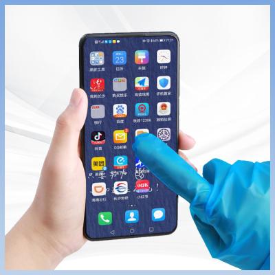 Cina Ipoallergenico libero del TPE del lattice eliminabile blu Stretchable dei guanti in vendita