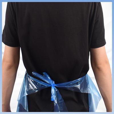 China Industriële CPE Blauwe Beschikbare Schorten voor het Bewijs van de Volwassenenverontreiniging Te koop
