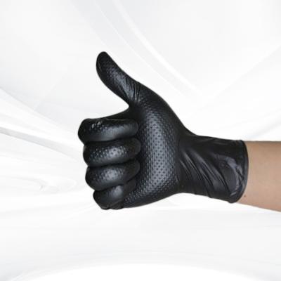 Cina Diamante nero arancione guanti nitrile a texture guanti nitrile usa e getta in vendita