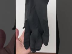 Zwarte vinger Anti-slip natuurlijke latex handschoenen tatoeage borduurwerk Voedselverwerking Safty nitril handschoenen