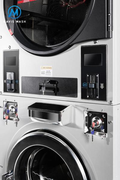Quality Stack Washer Dryer 15kg 20kg Double Dryer Gas Electric Heating Hotel Laundromat for sale