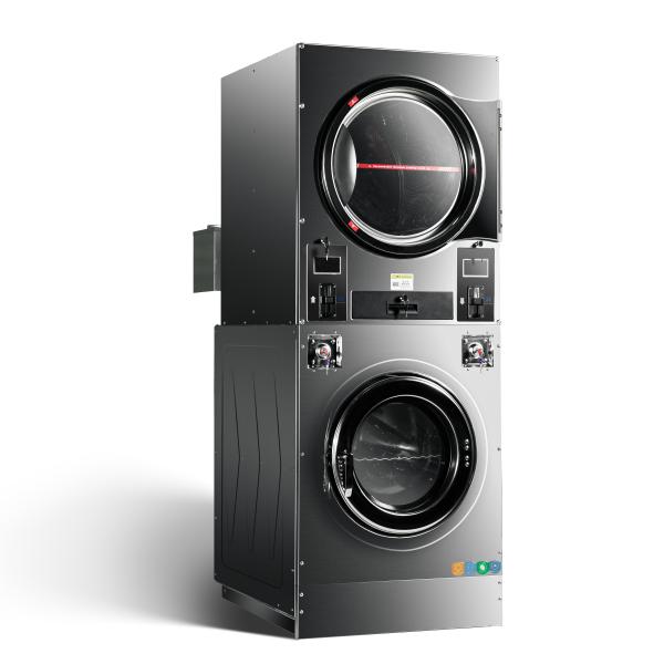 Quality Laundry Coin Operated Washing Machine Stacked Washer and Dryer 22kg for sale