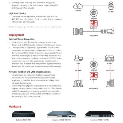 China POE Netzwerk-Firewall Eudemon1000E-F05-AC RJ45 COMBO 10GE SFP Transporter für Huawei zu verkaufen