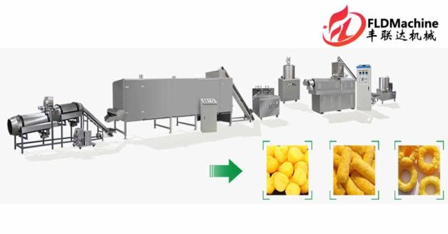 Double Twin Screw Snacks Extruder Corn Puffs Chips Snacks Food Inflating Machine Food Puffer Puffed Food Maker Processing Line Plant