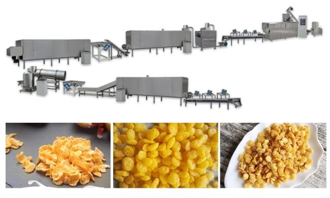 Big Capacity Corn Flakes Production Line/Breakfast Cereal Corn Flakes Extruder Machine
