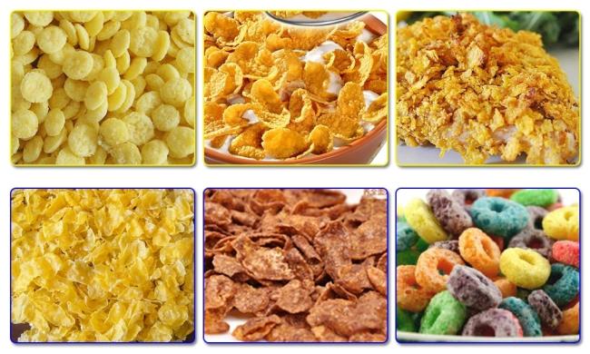 Big Capacity Corn Flakes Production Line/Breakfast Cereal Corn Flakes Extruder Machine