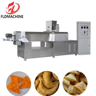 China Automatic Corn Fried Bugles Chips Production Line Doritos Tortilla Snack Food Extruder Machine Frying Nachos Chips Food Making Machine for sale