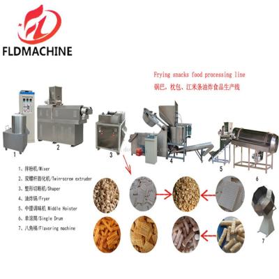 China Automatic Corn Fried Bugles Chips Production Line Doritos Tortilla Snack Food Extruder Machine Frying Nachos Chips Food Making Machine for sale