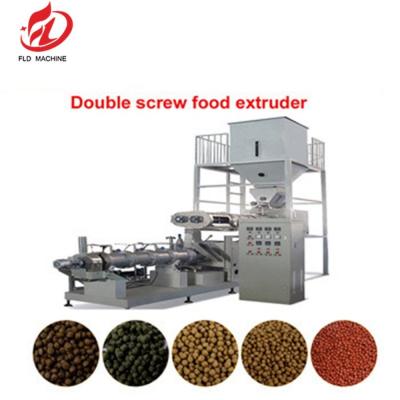 China Floating Sinking Fish Feed Pellet Making Machine Aquatic Feed Bulking Production Line for sale