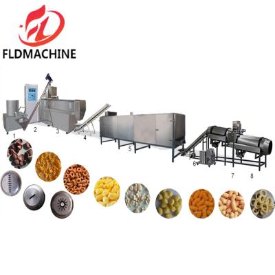 China Inverter Controlled Corn Ring Puff Snacks Extruder Machine for Automatic Snack Production for sale