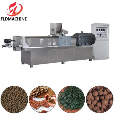 China Pet Dog Cat Poultry Chicken Fish Feed Making Extruder Granulation Processing Pellet Production Line for sale