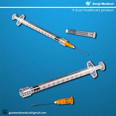Cina Renji Disposable Medical Consumables, 1ml pp slitta le siringhe di punta in vendita