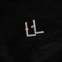 Quality Customized 18K Gold 'L' Letter Earrings Fine Jewelry with IGI GIA Lab Grown for sale