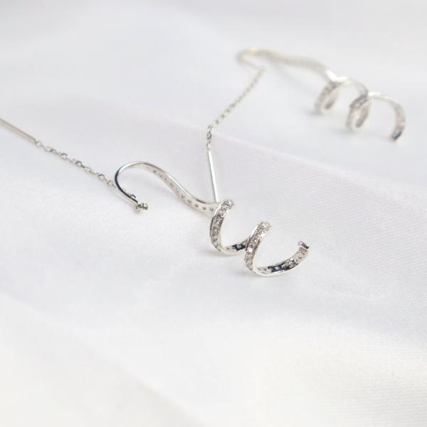 Quality Customized 18K Gold Spiral Drop Diamond Earrings Fine Jewelry for Anniversary for sale